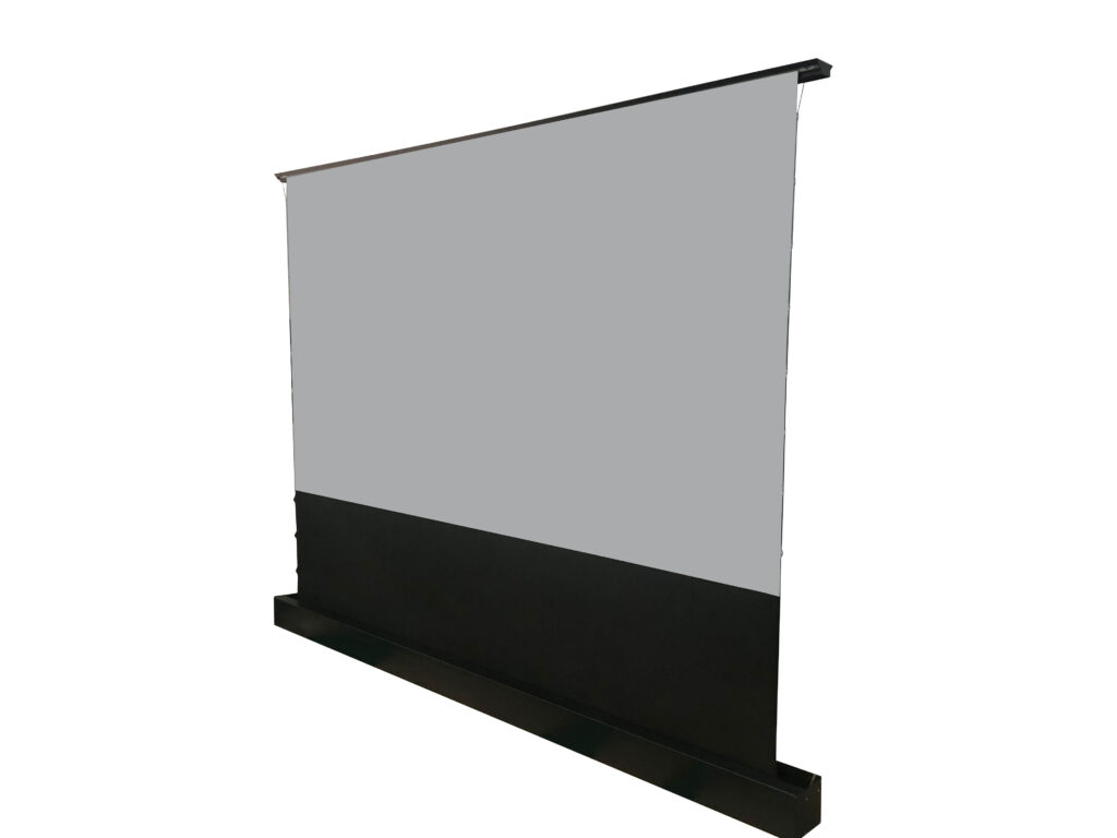 Dimension Screens Rocinate Tab tension Electric Floor Rising Screen ...