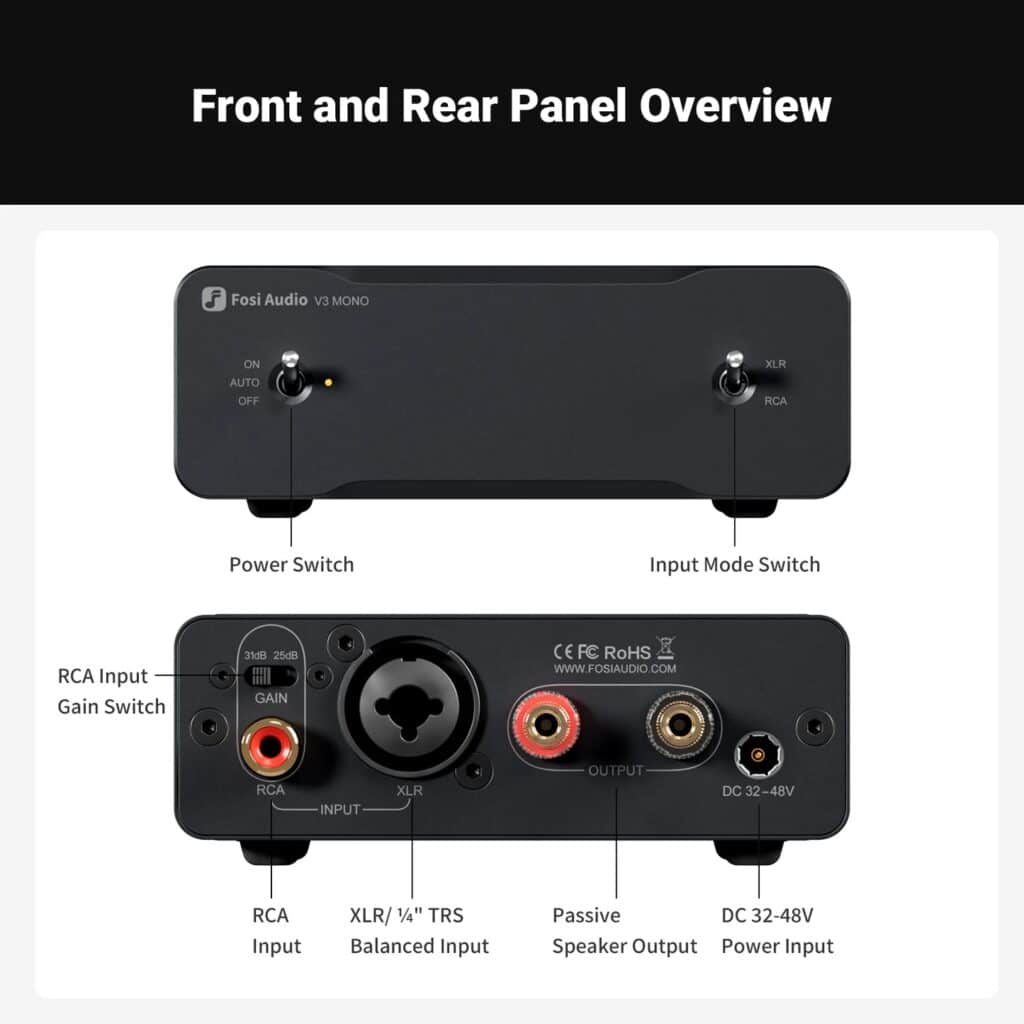 Fosi Audio V3 48V Mono Power Amplifier - AV World - Auckland HiFi Store