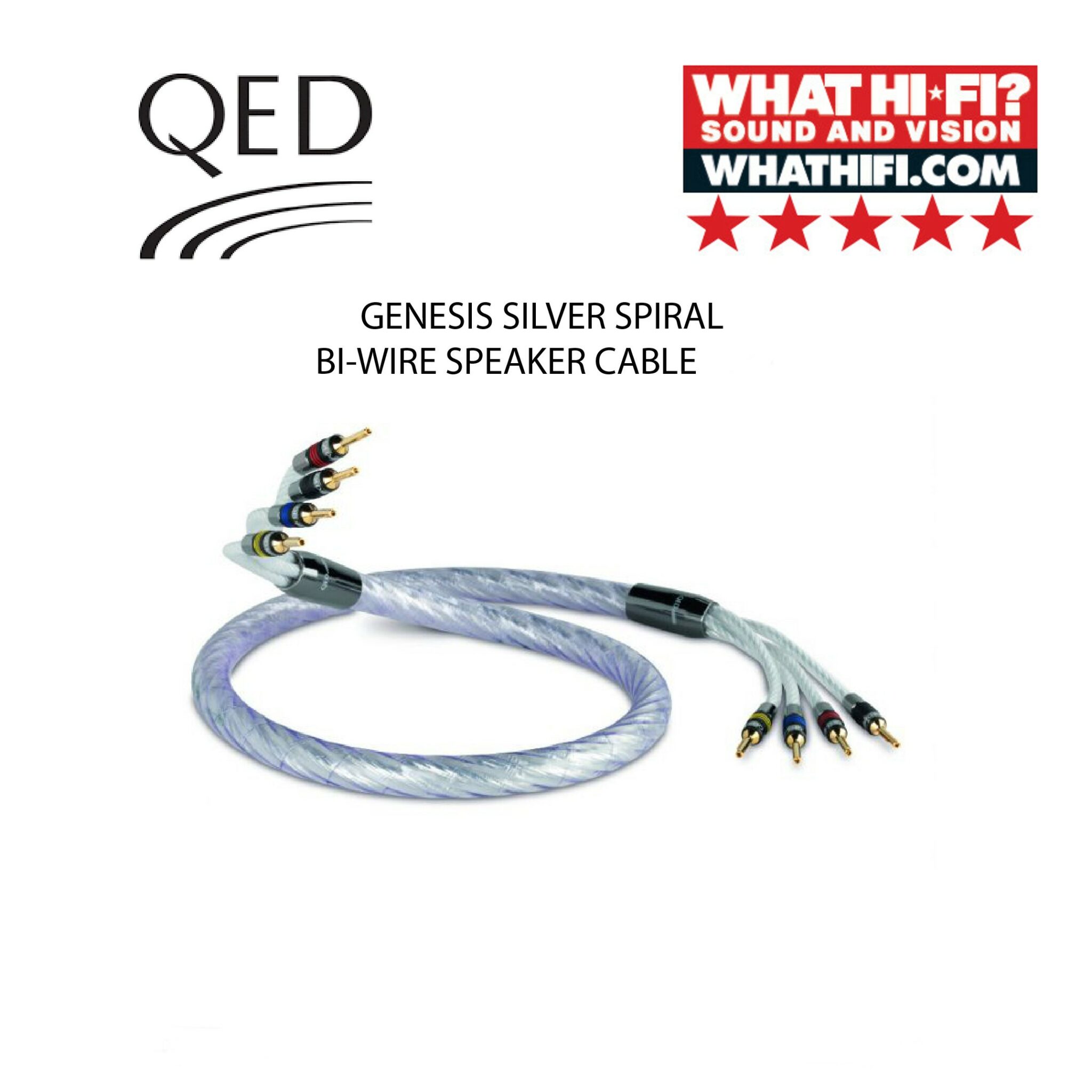 QED Genesis Silver Spiral Bi-Wire 4-4 - AV World - Auckland HiFi Store